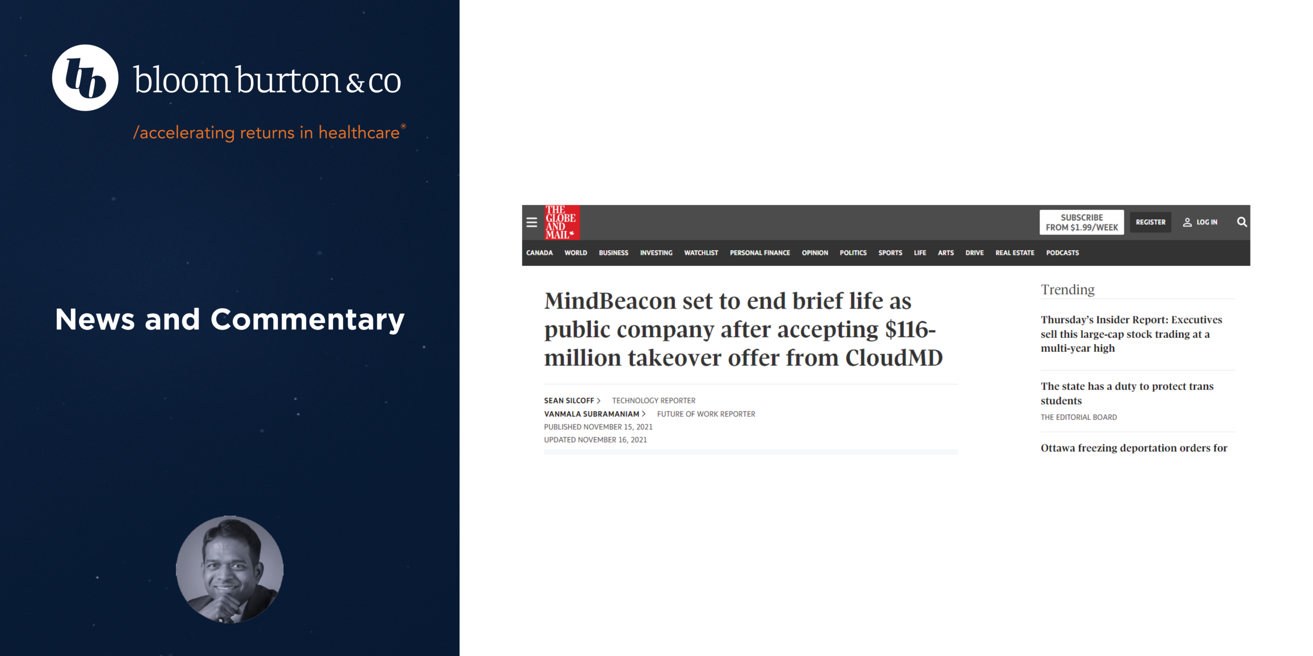 The Globe and Mail | MindBeacon set to end brief life as public company after accepting $116 ...